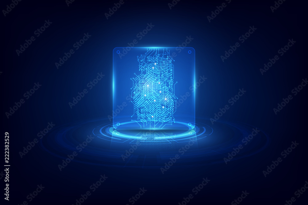 Fingerprint integrated in a printed circuit, releasing binary codes ...