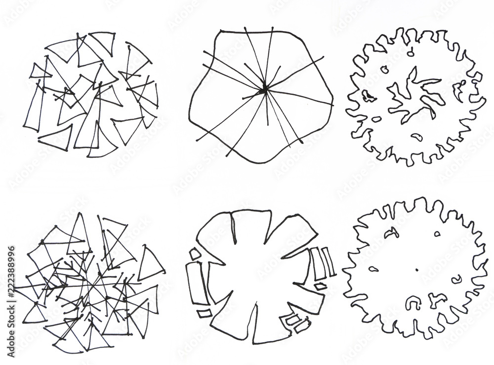 top view set graphic trees.for architecture and landscape design. for ...