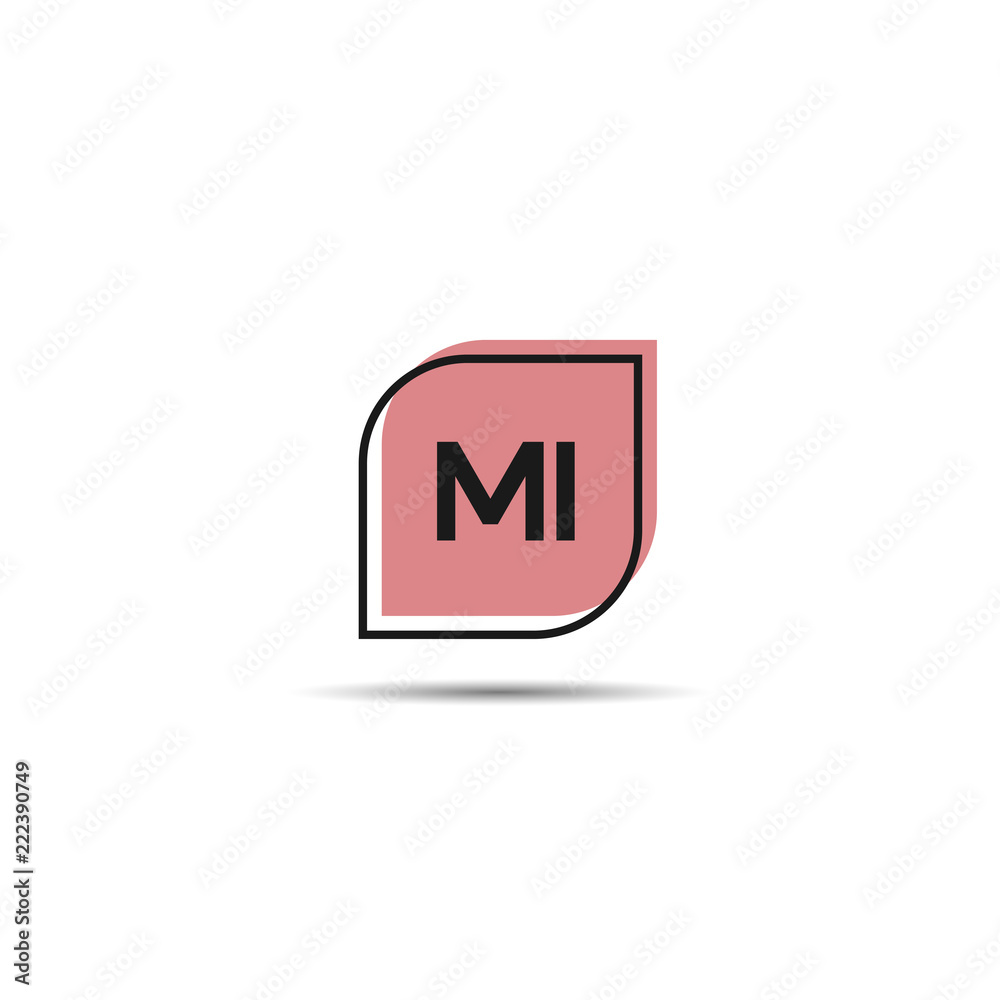 Initial Letter MI Logo Template Design Stock Vector | Adobe Stock