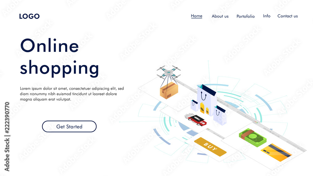 Online Shopping. Modern isometric design concept. Easy to edit and ...