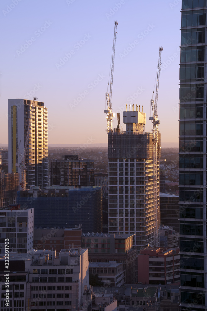Sydney Australia, New high rise towers under construction with urban ...