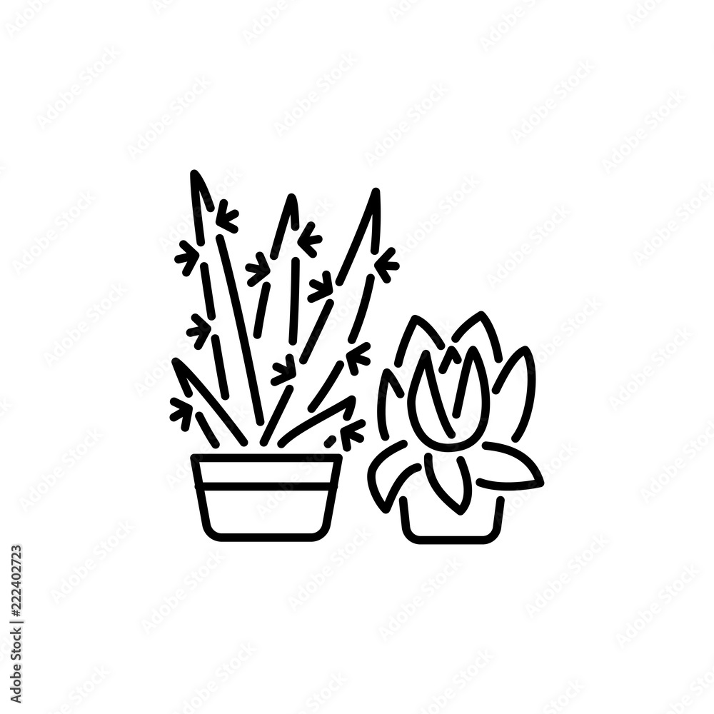 Cactus In Pot Clipart Black