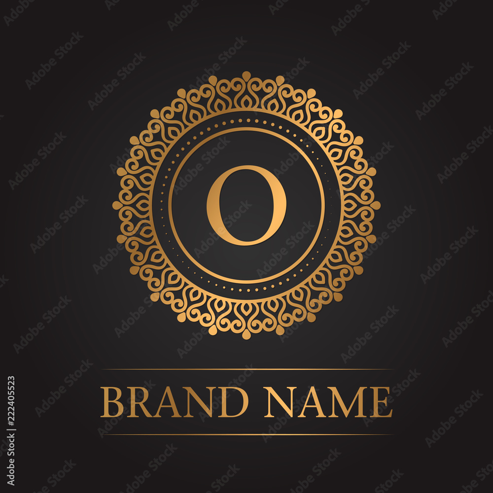 Luxury gold template monogram Stock Vector | Adobe Stock
