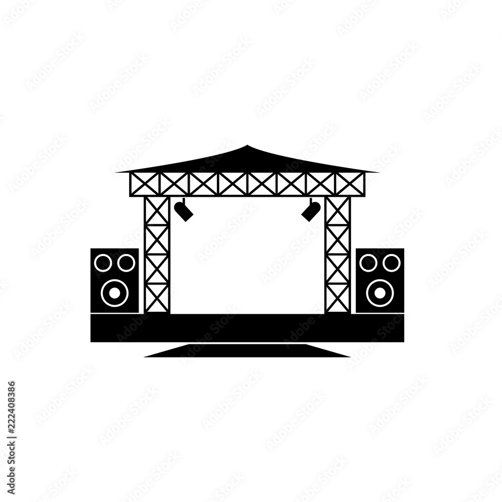Outdoor concert stage vector icon Stock Vector | Adobe Stock