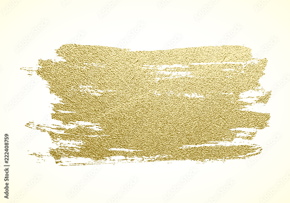 Vector gold paint stroke. Abstract gold glittering textured art ...