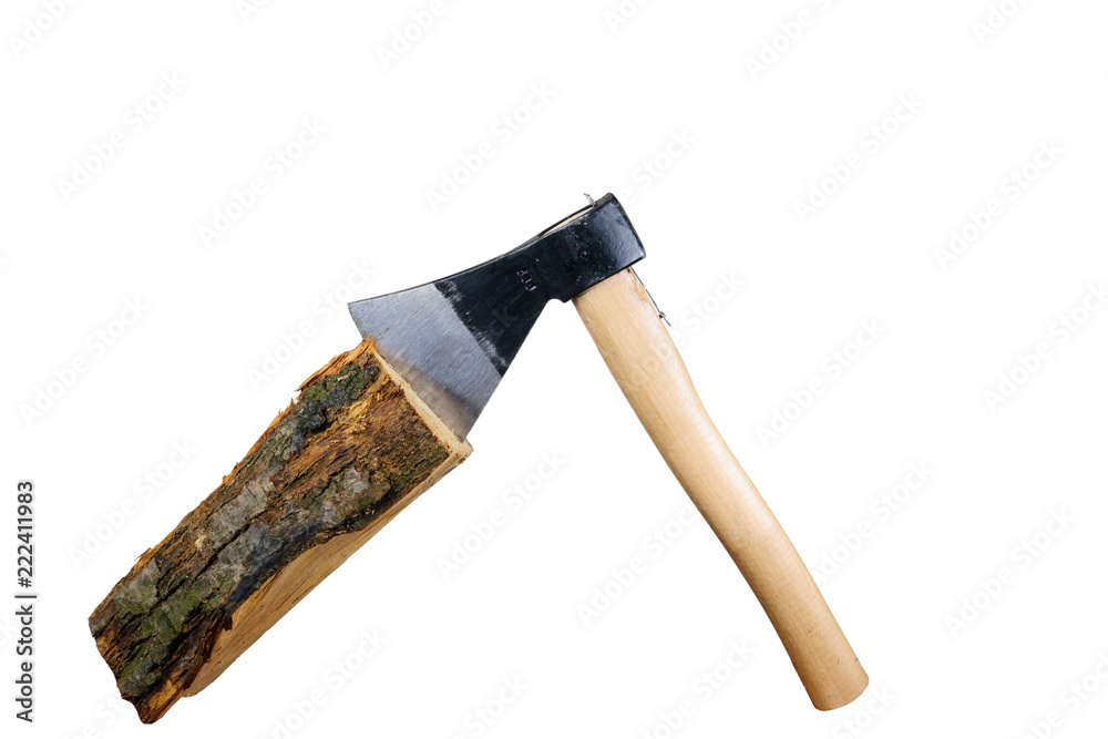 ax and chainsaw, tools for cutting wood, isolated on white background ...