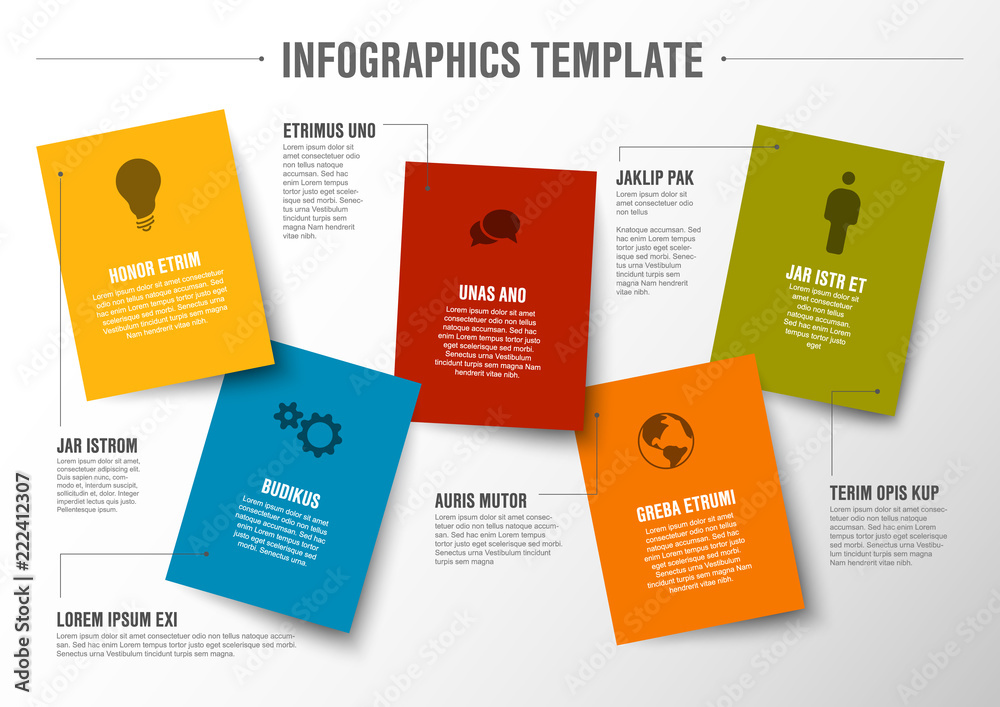 Vector Minimalist colorful Infographic template Stock Vector | Adobe Stock