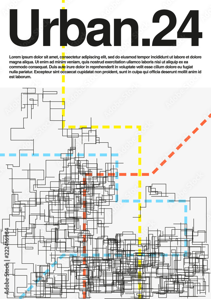 Conceptual image of urban communication grid. Modern geometric vector ...