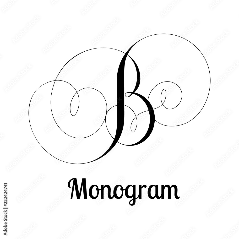 Calligraphy letter B - monogram design Stock Vector | Adobe Stock