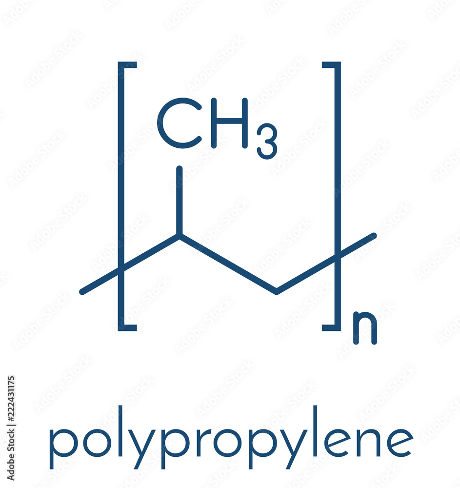 Polypropylene (polypropene, PP) plastic, chemical structure. Skeletal ... Polypropylene (polypropene, PP) plastic, chemical structure. Skeletal ...