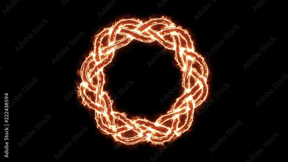 4k Fire Celtic Symbol Spinning Loop/ Animation of a fire celtic knot ...