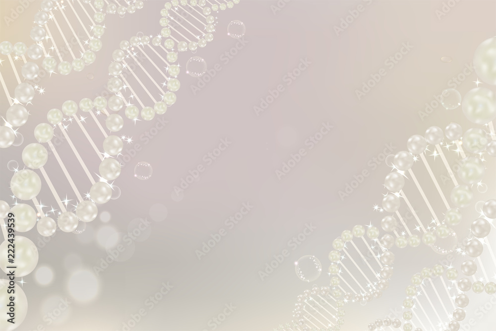 science concept, white DNA background with space for text, vector ...