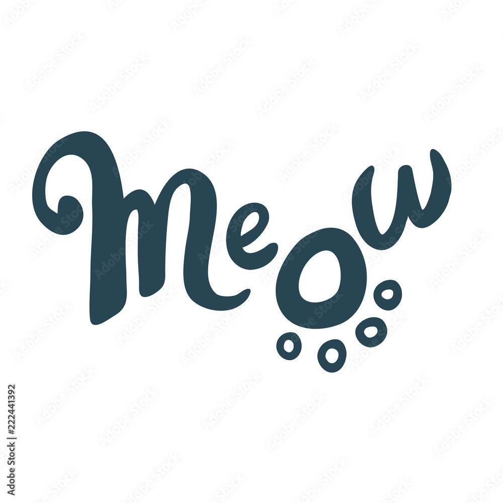 Meow logo clean isolated on white background Stock Vector | Adobe Stock