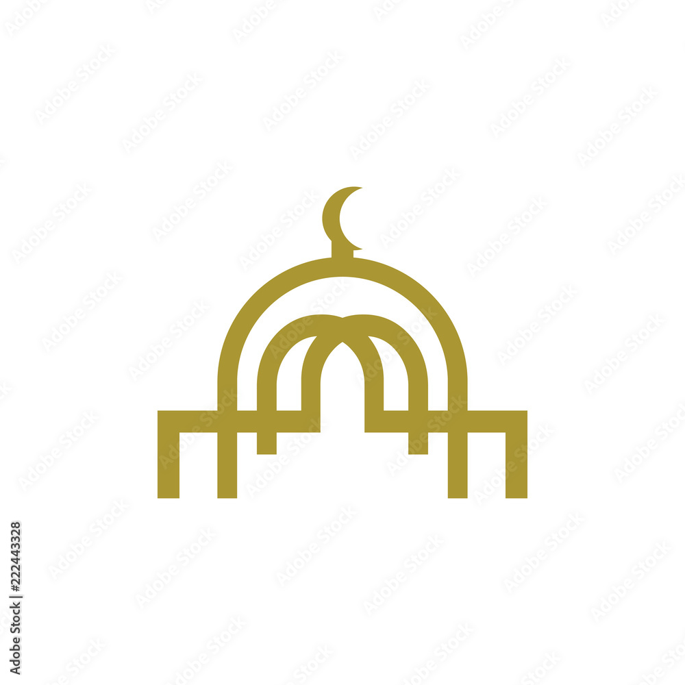 Golden Mosque logo icon Stock Vector | Adobe Stock