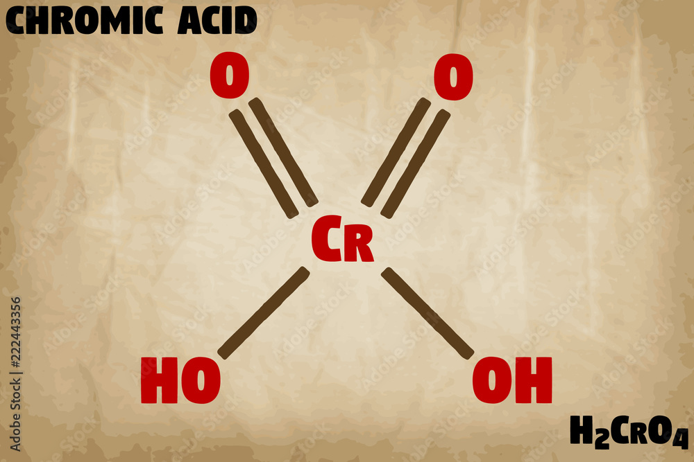 Detailed infographic illustration of the molecule of Chromic acid ...