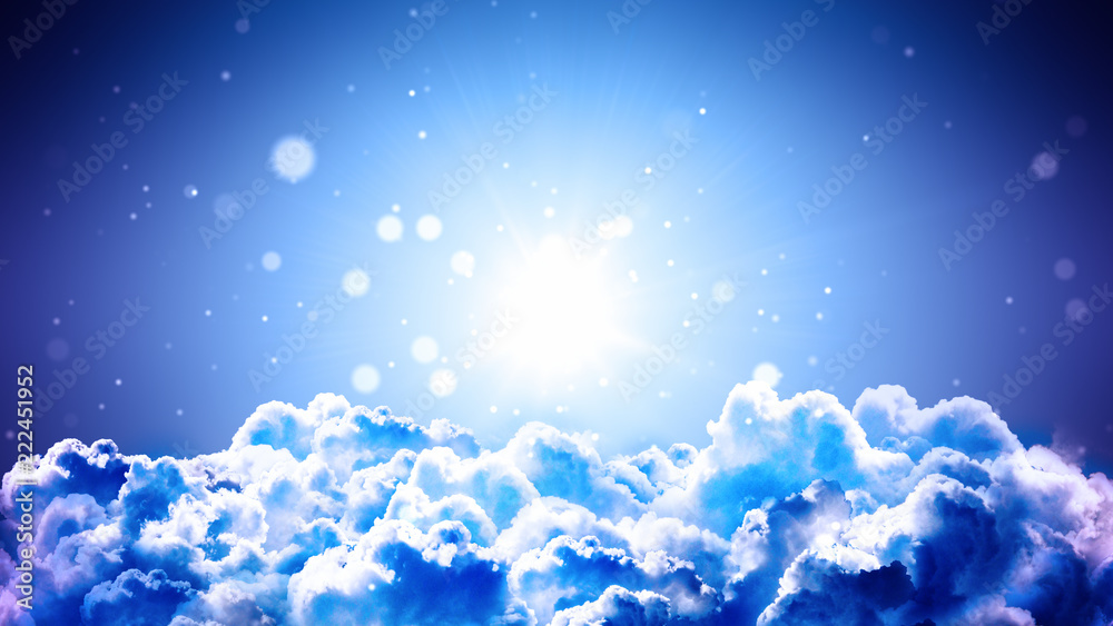 Worship and Prayer based cinematic clouds and light rays background ...