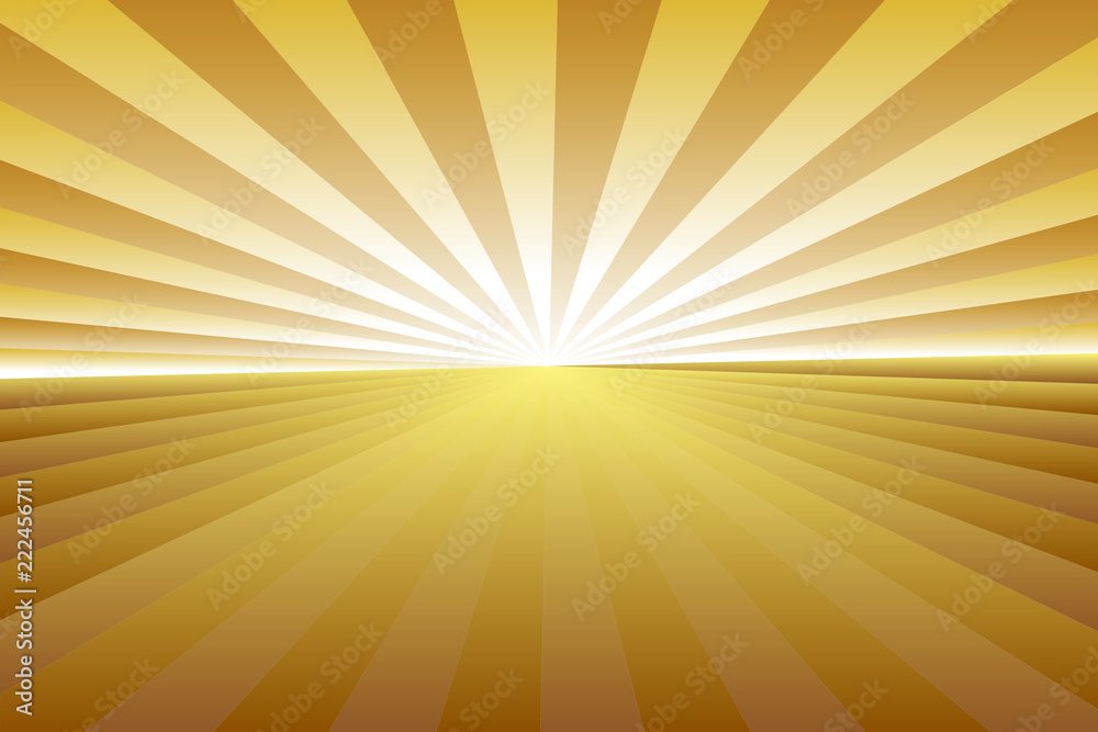 Abstract sunburst pattern, golden light, gradient brown and yellow ...