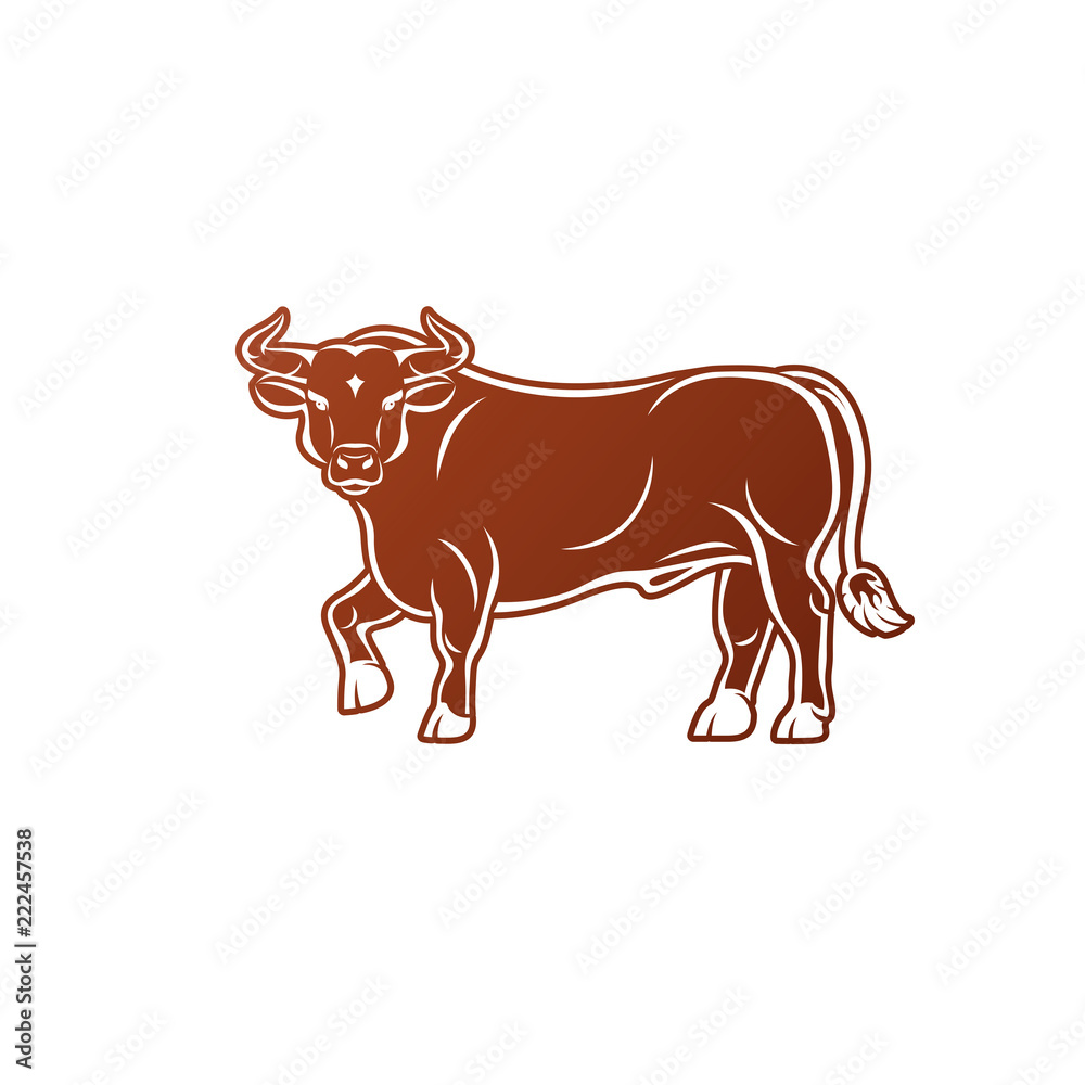 Bull ancient emblem animal element. Heraldic vector design element ...