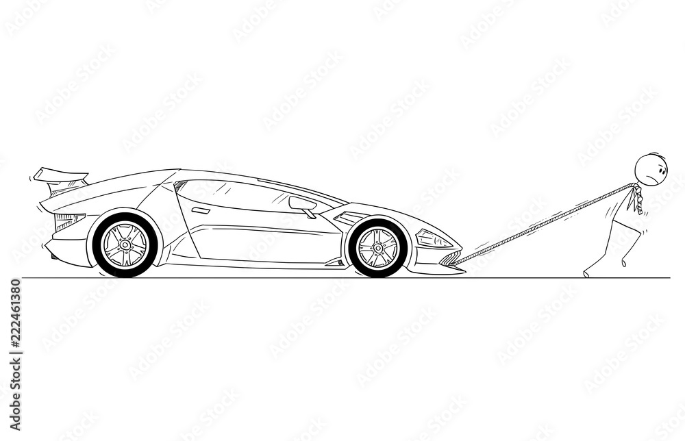 Cartoon stick drawing conceptual illustration of man or businessman ...