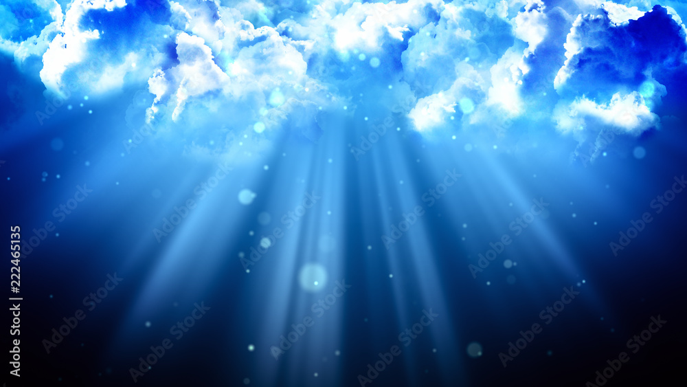 Worship and Prayer based cinematic clouds and light rays background ...