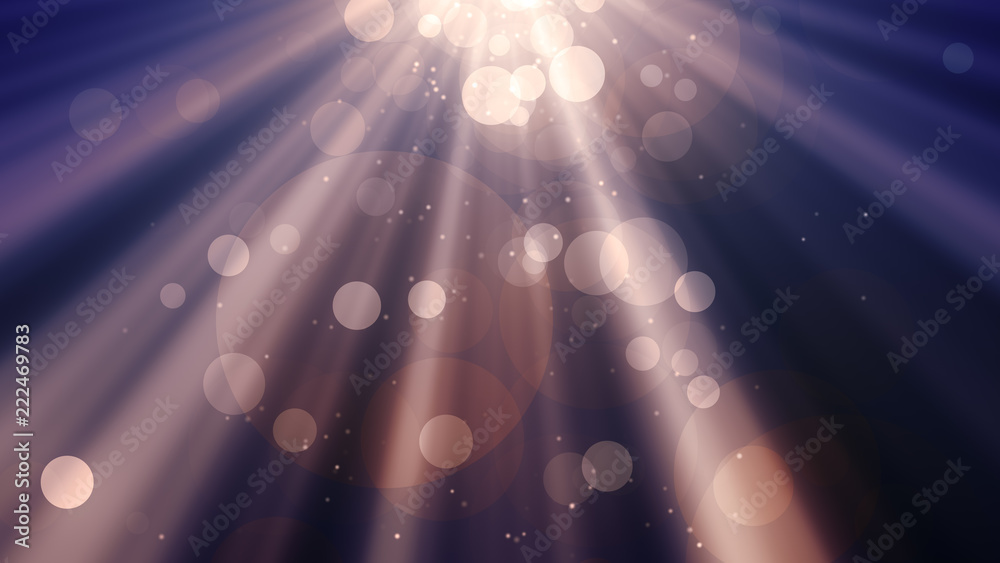 Abstract bokeh Particles with shining light rays background suited for ...