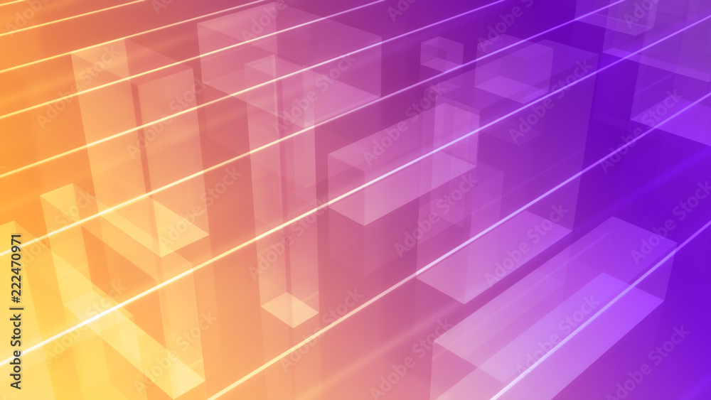 Soft and subtle background with moving cubes in different sizes with ...