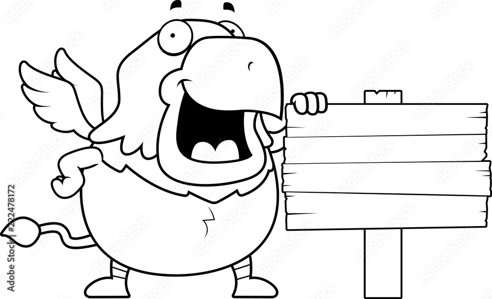 Cartoon Griffin Sign Stock Vector | Adobe Stock