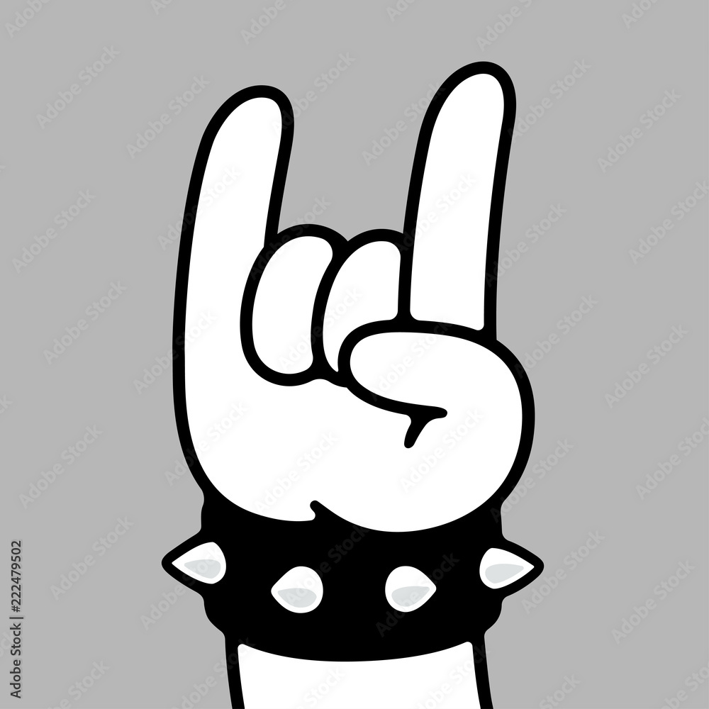 Cartoon Heavy metal hand Stock Vector | Adobe Stock
