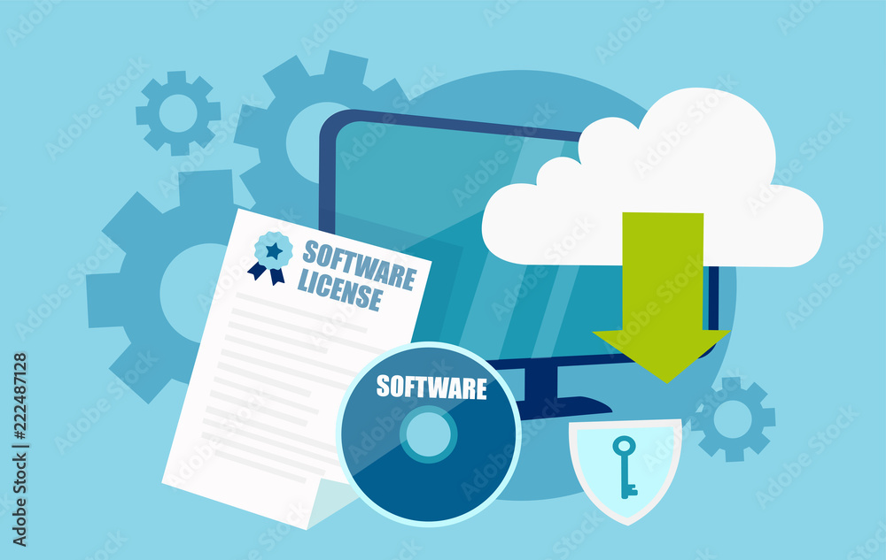 Vector of software licensing concept Stock Vector | Adobe Stock