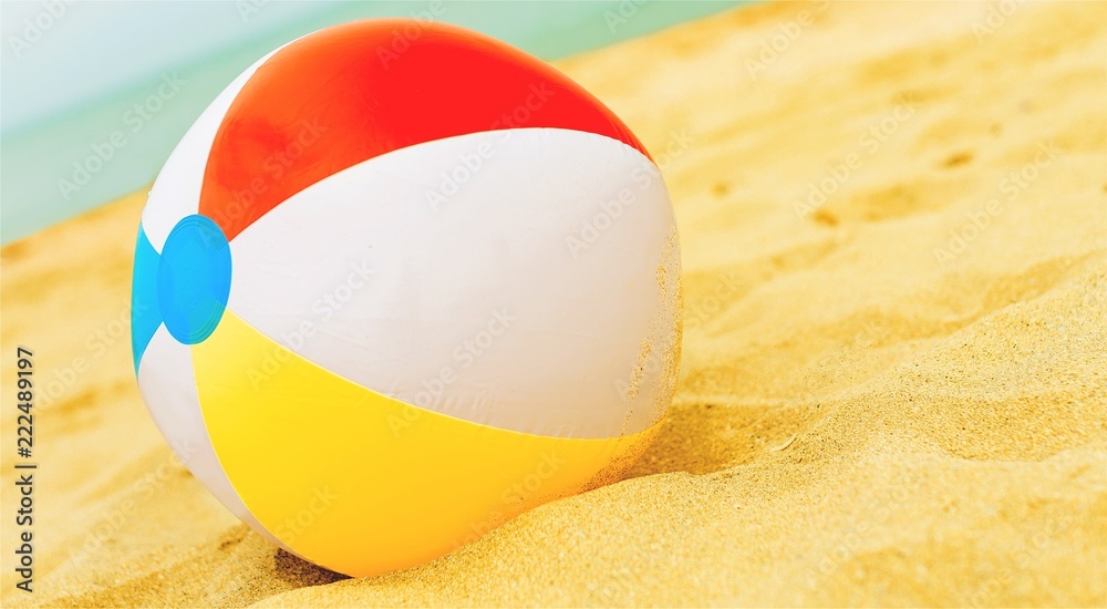 Background with a beach ball in the Stock Photo | Adobe Stock