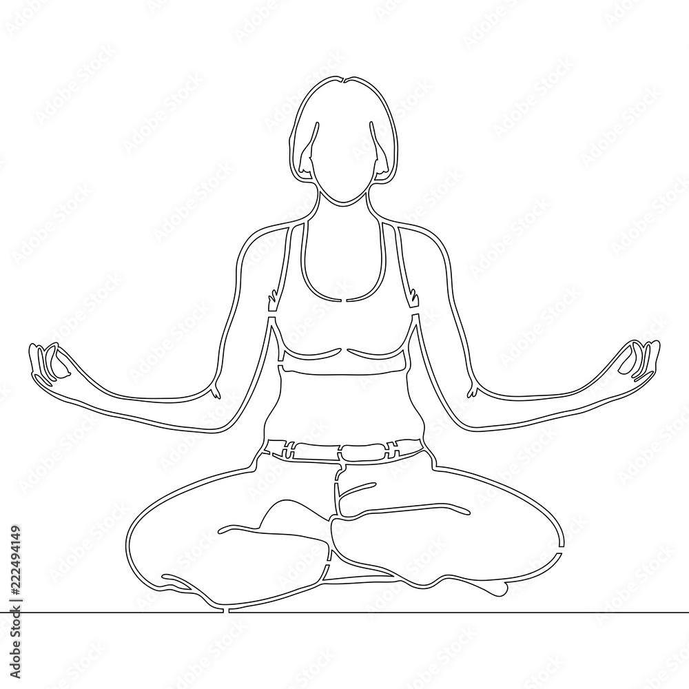 Meditation Woman Drawing