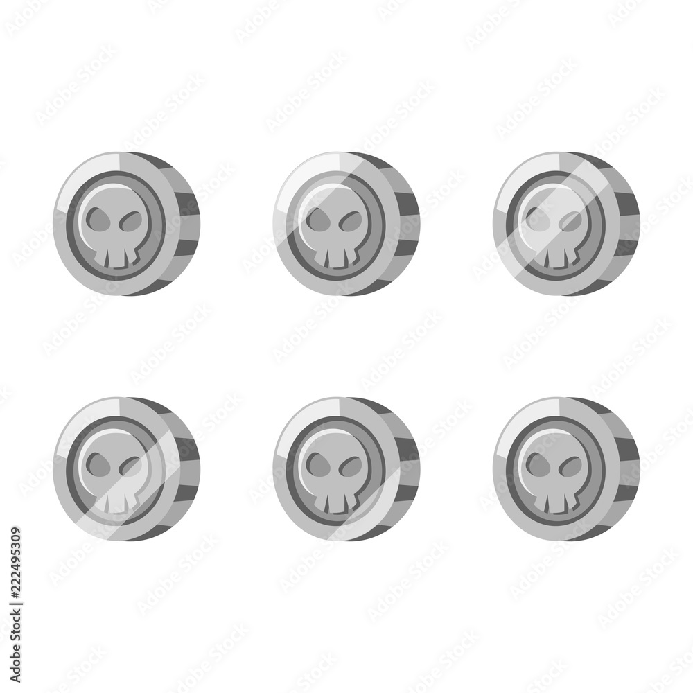 Cartoon silver coin with shinning animation, shiny coin Stock Vector ...