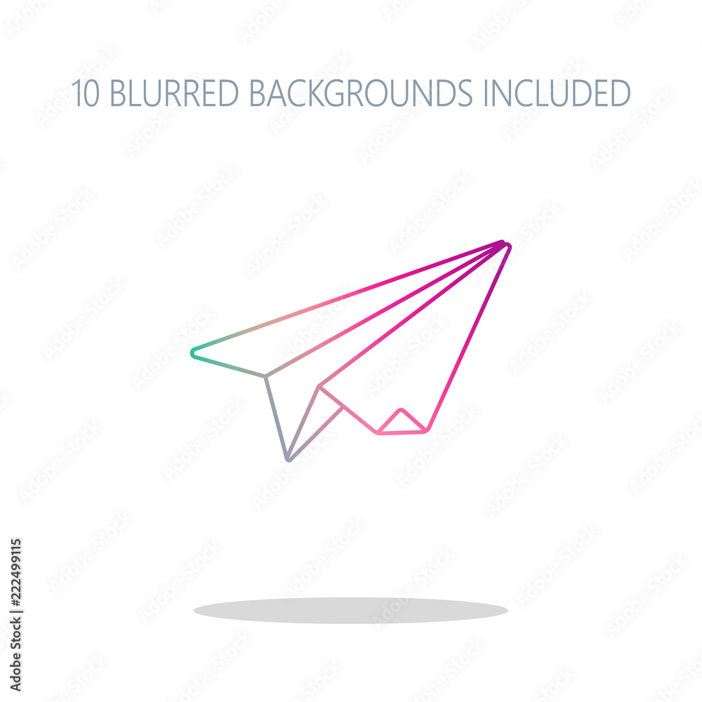 paper plane. origami glider. Colorful logo concept with simple s Stock ...