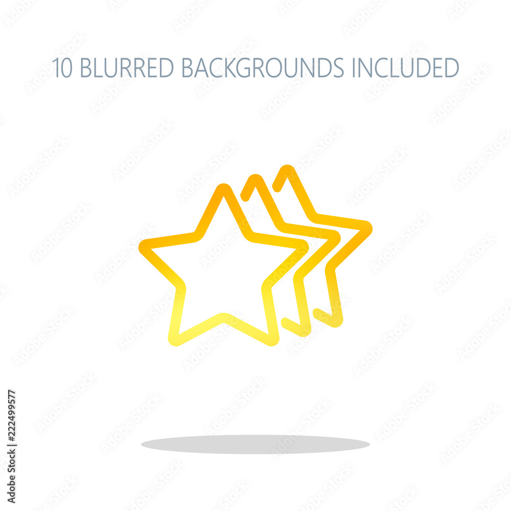 stars rate icon. Colorful logo concept with simple shadow on whi Stock ...