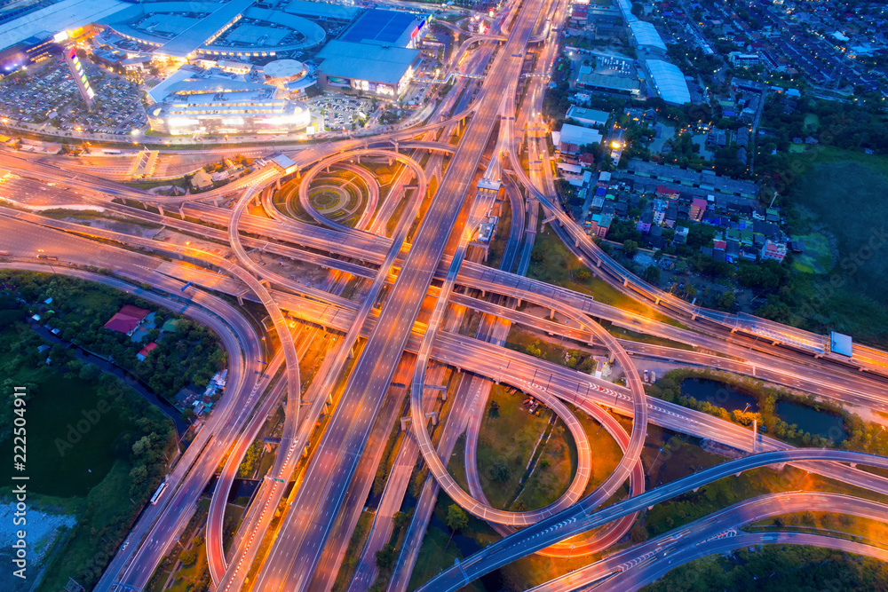 Bangkok Expressway top view, Top view over the highway,expressway and ...