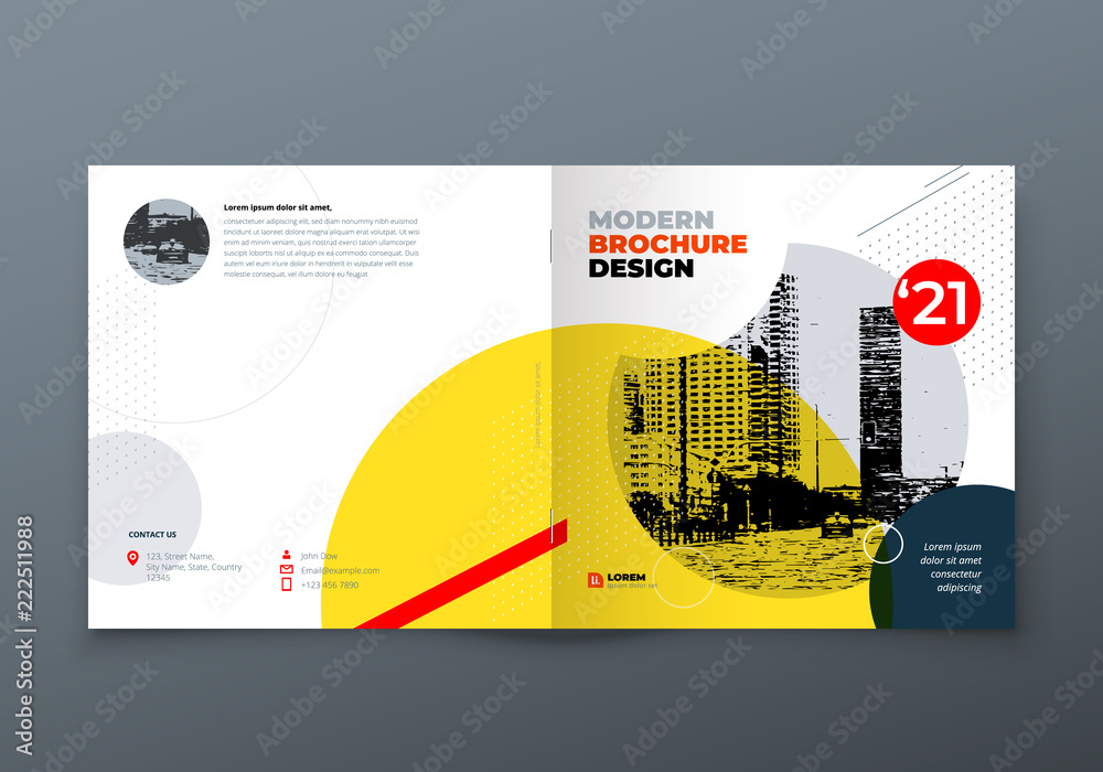 Square Brochure design. Corporate business rectangle template brochure ...