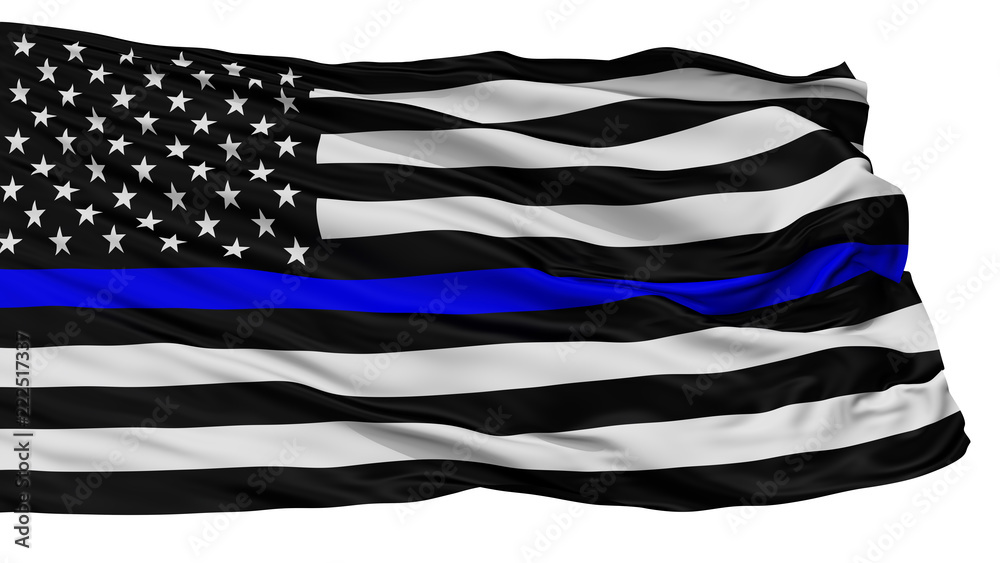 Blue Lives Matter Isolated Flag With White Background, 3D Rendering ...