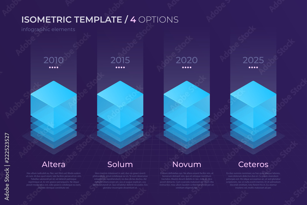 Vector design with isometric elements, template for creating inf Stock ...