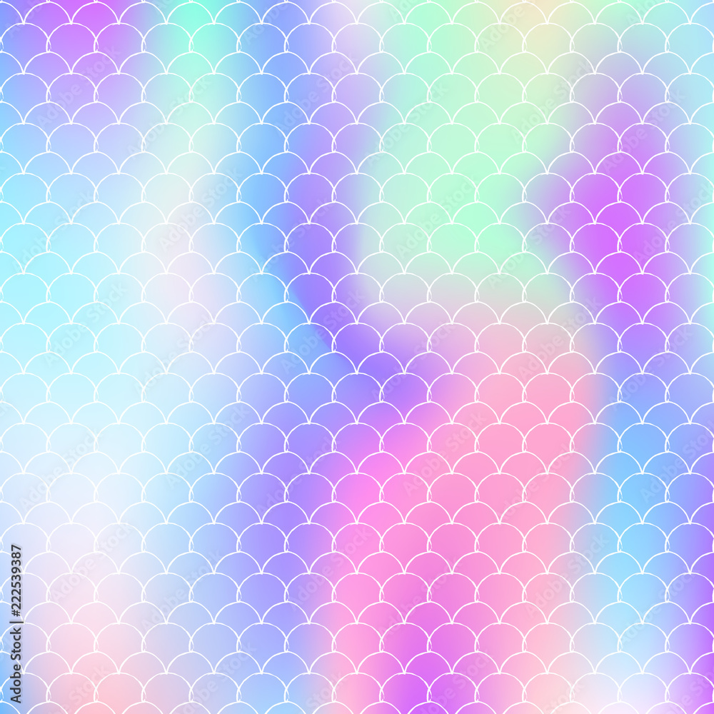 Mermaid scales background with holographic gradient. Bright color ...