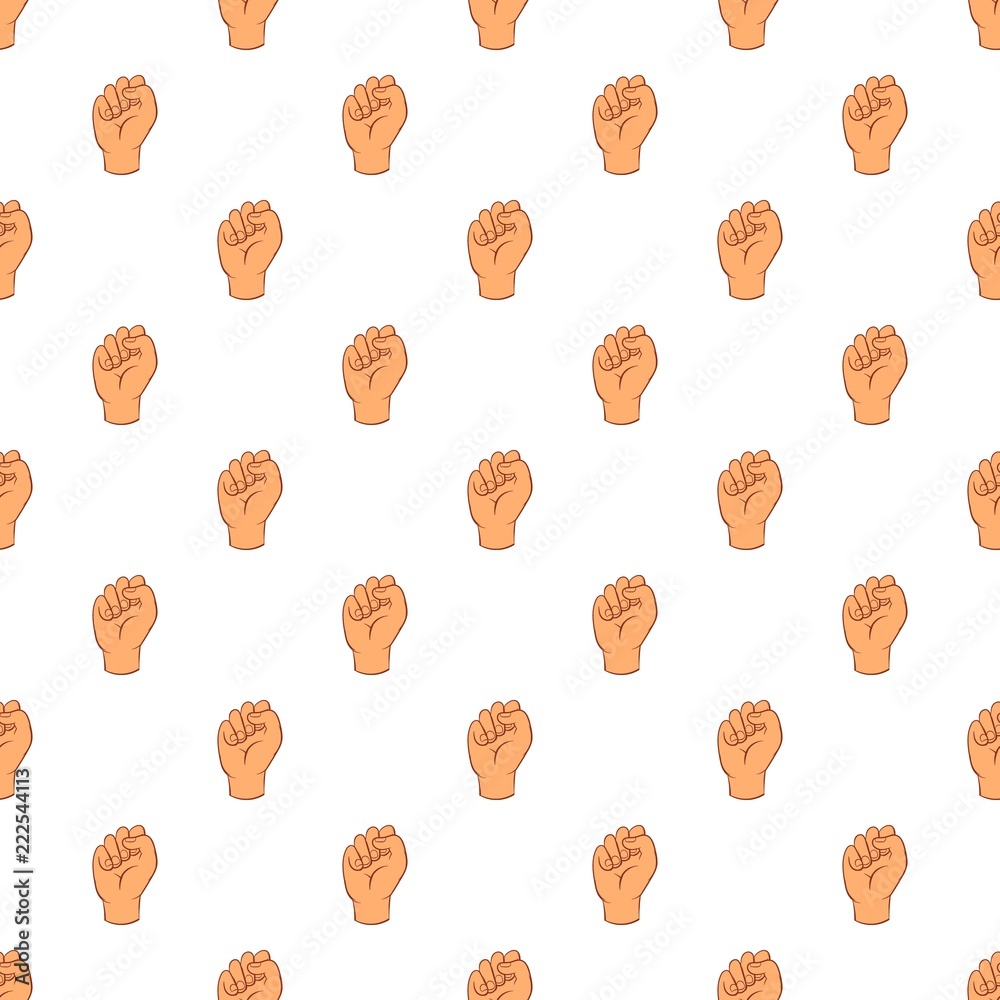 Clenched fist pattern. Cartoon illustration of clenched fist vector ...