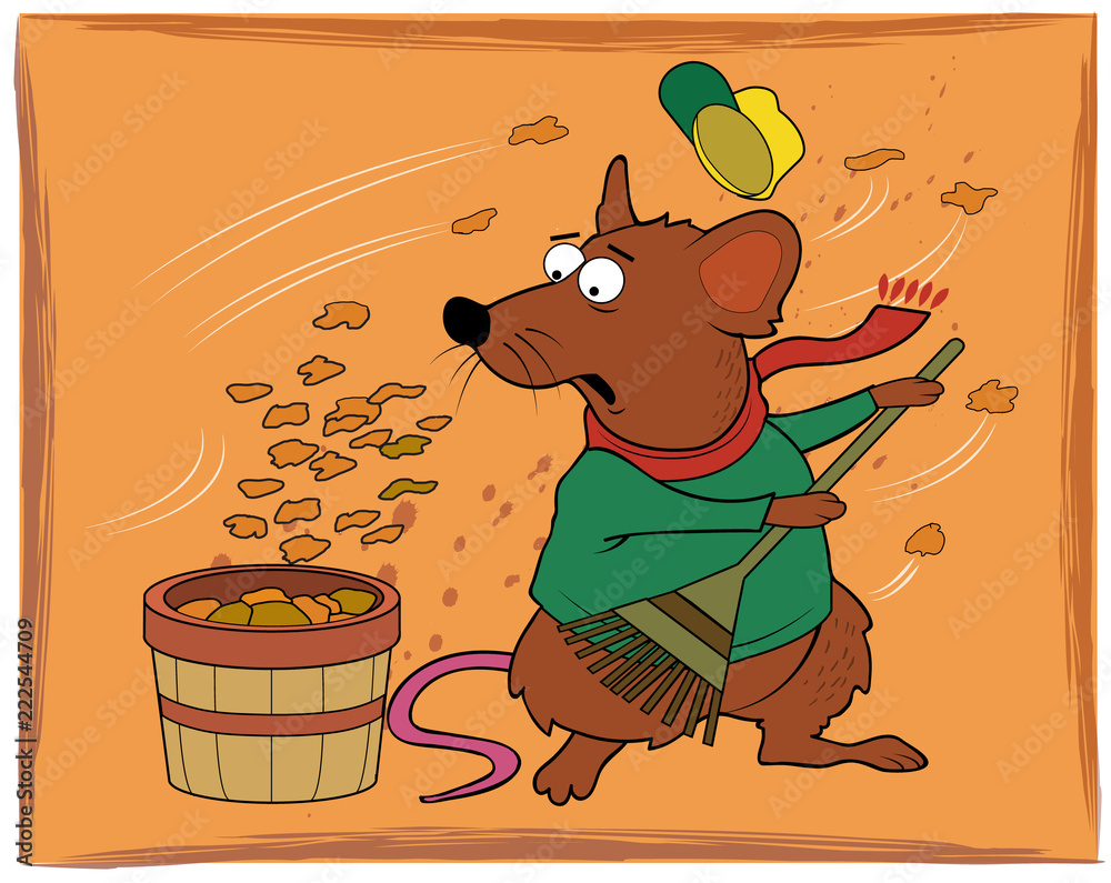 Animated Raking Leaves