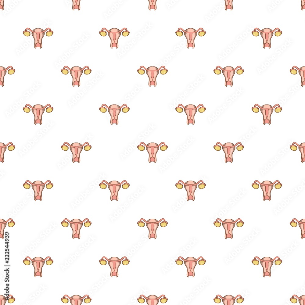 Uterus and ovaries pattern. Cartoon illustration of uterus and ovaries ...