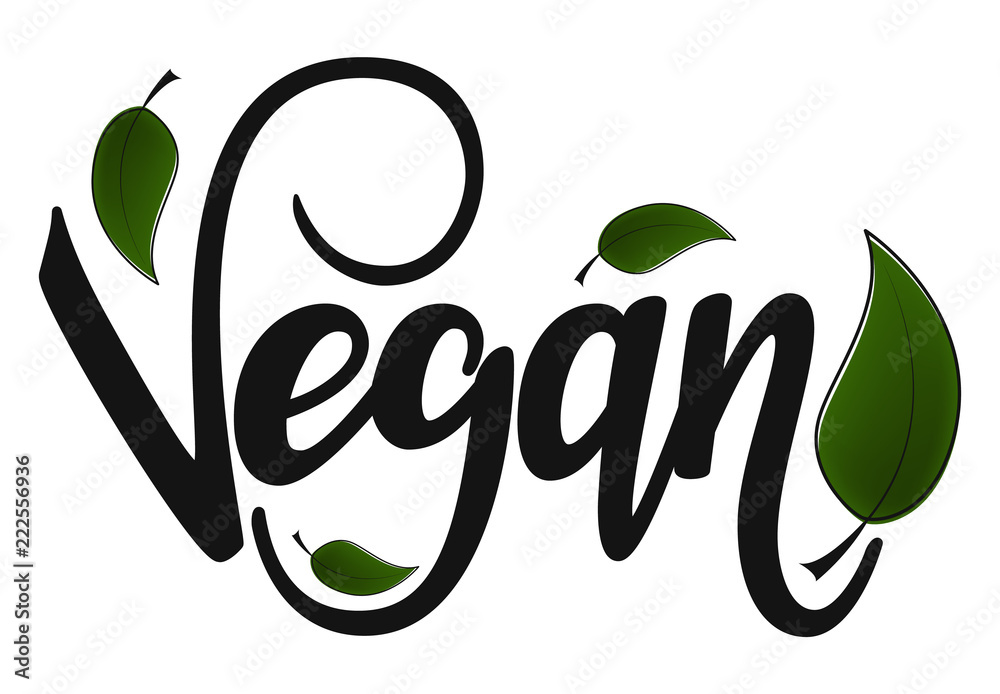 Vegan. Handwritten Lettering. Text. Modern Calligraphy. Stock Vector ...