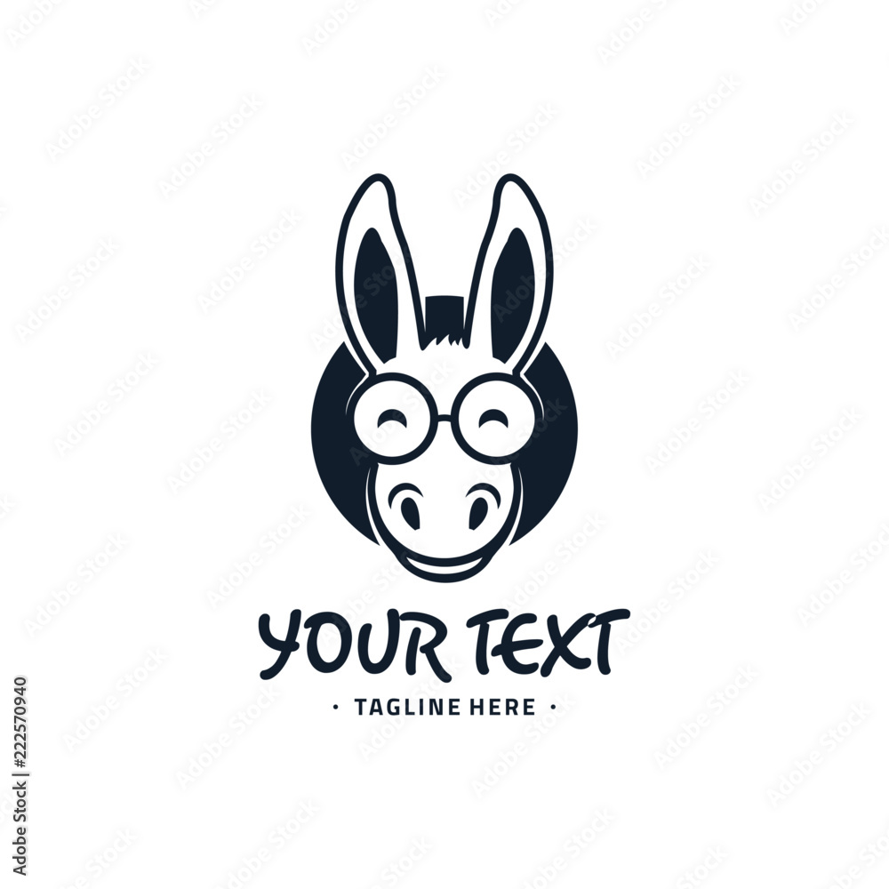 Happy Donkey Logo design vector illustration Stock Vector | Adobe Stock