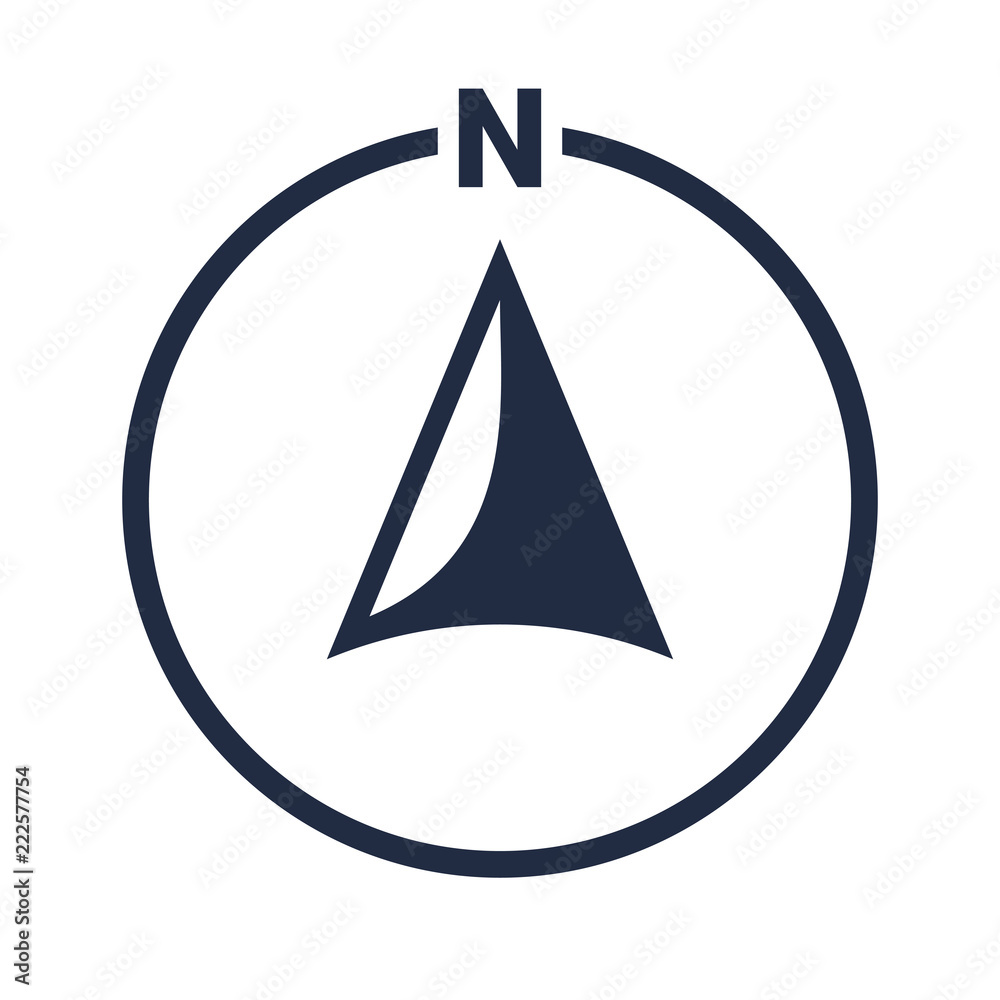 North arrow icon N direction vector point symbol Stock Vector | Adobe Stock