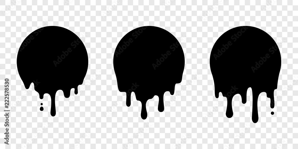 Paint drip sticker circle label vector liquid drop Stock Vector | Adobe ...