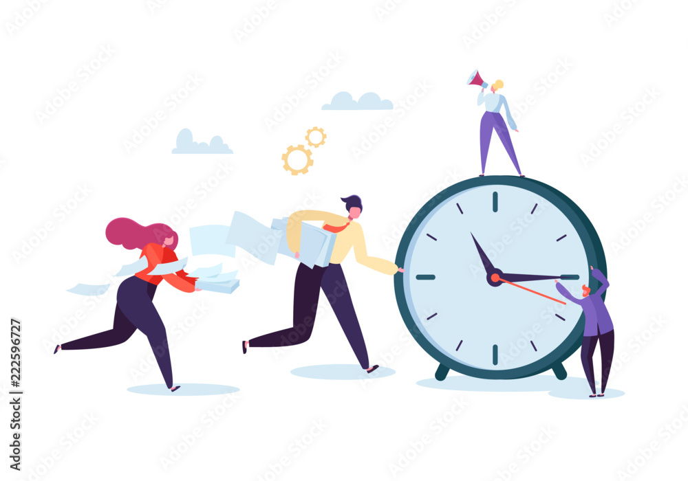 Time Management Concept. Flat Characters Organization Process. Business ...