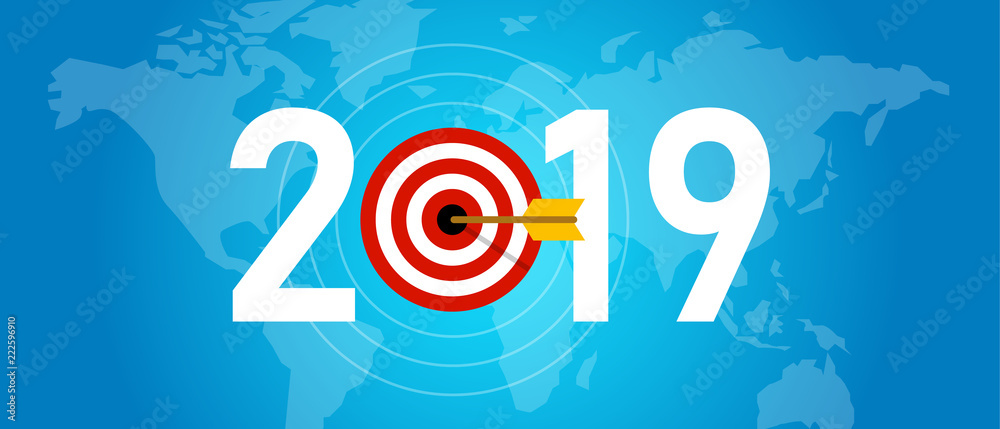 2019 new year target syombol of dart aiming for online media targeting ...