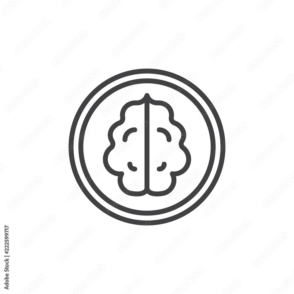 Walnut kernel outline icon. linear style sign for mobile concept and ...