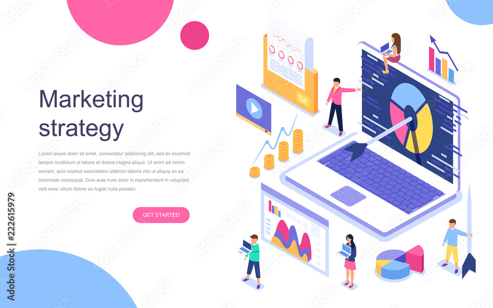 Modern flat design isometric concept of Marketing Strategy for banner ...
